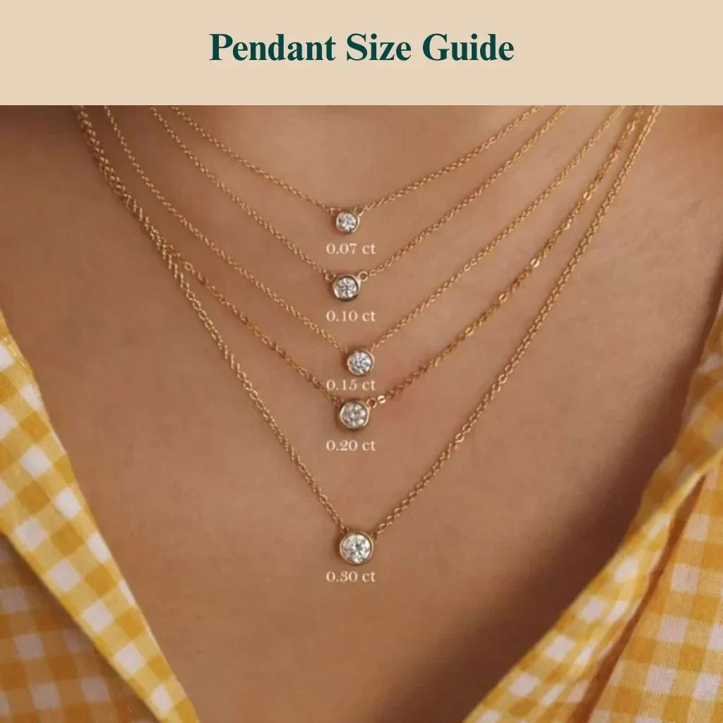 Explore Pendant Size Guide - Gemone Diamond